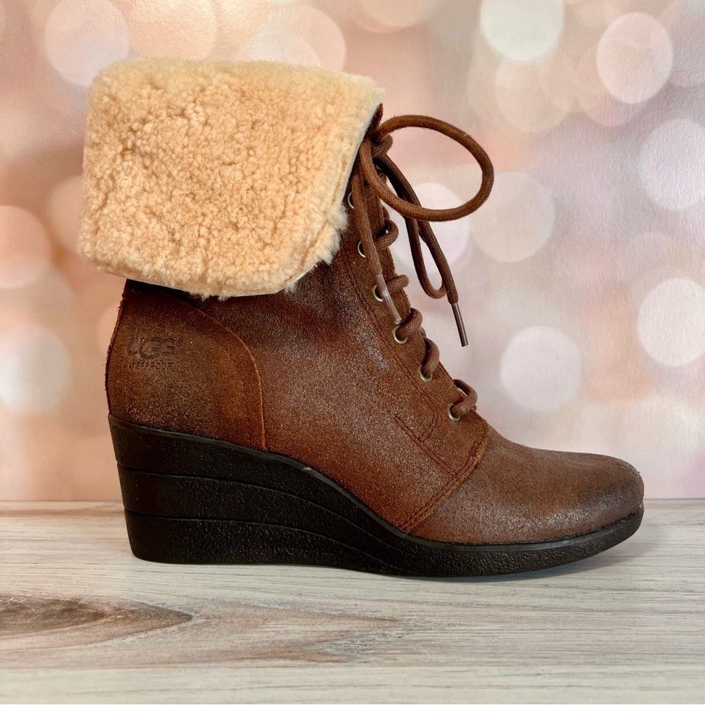 Ugg Uptown Zia Shearling Lined Wedge Boot - Gem